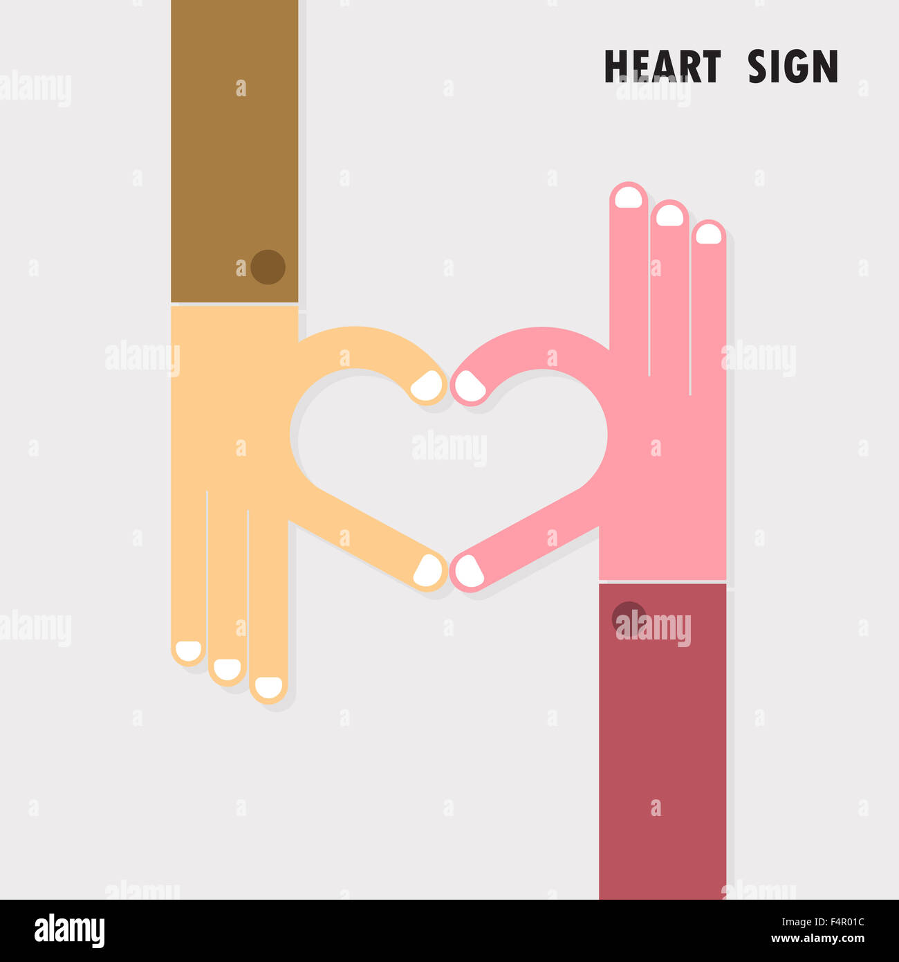 Creative hand sign and heart abstract logo design. Hand Heart shape ...