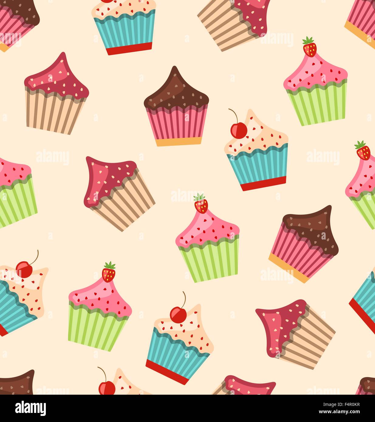 Seamless Pattern with Different Muffins Stock Vector Image & Art - Alamy
