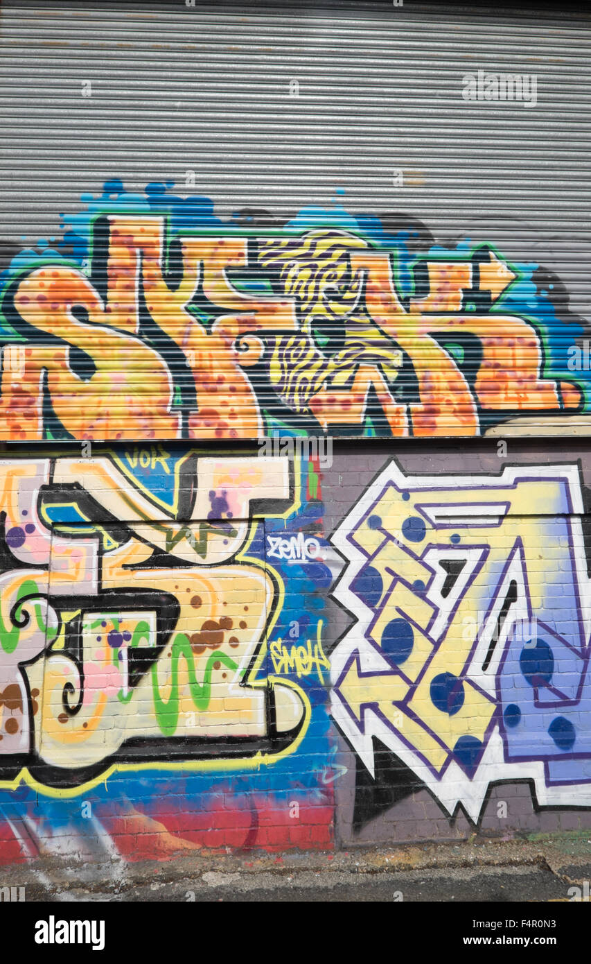 Graffiti in the North Laines district of Brighton in southern England ...