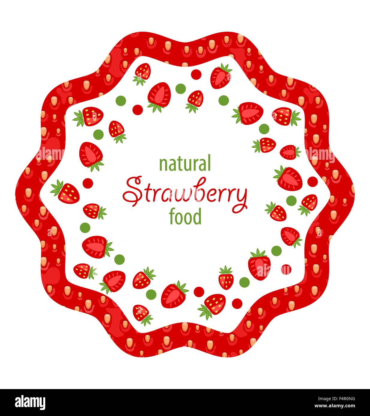 Strawberry circle frame red berry Stock Vector Images - Alamy