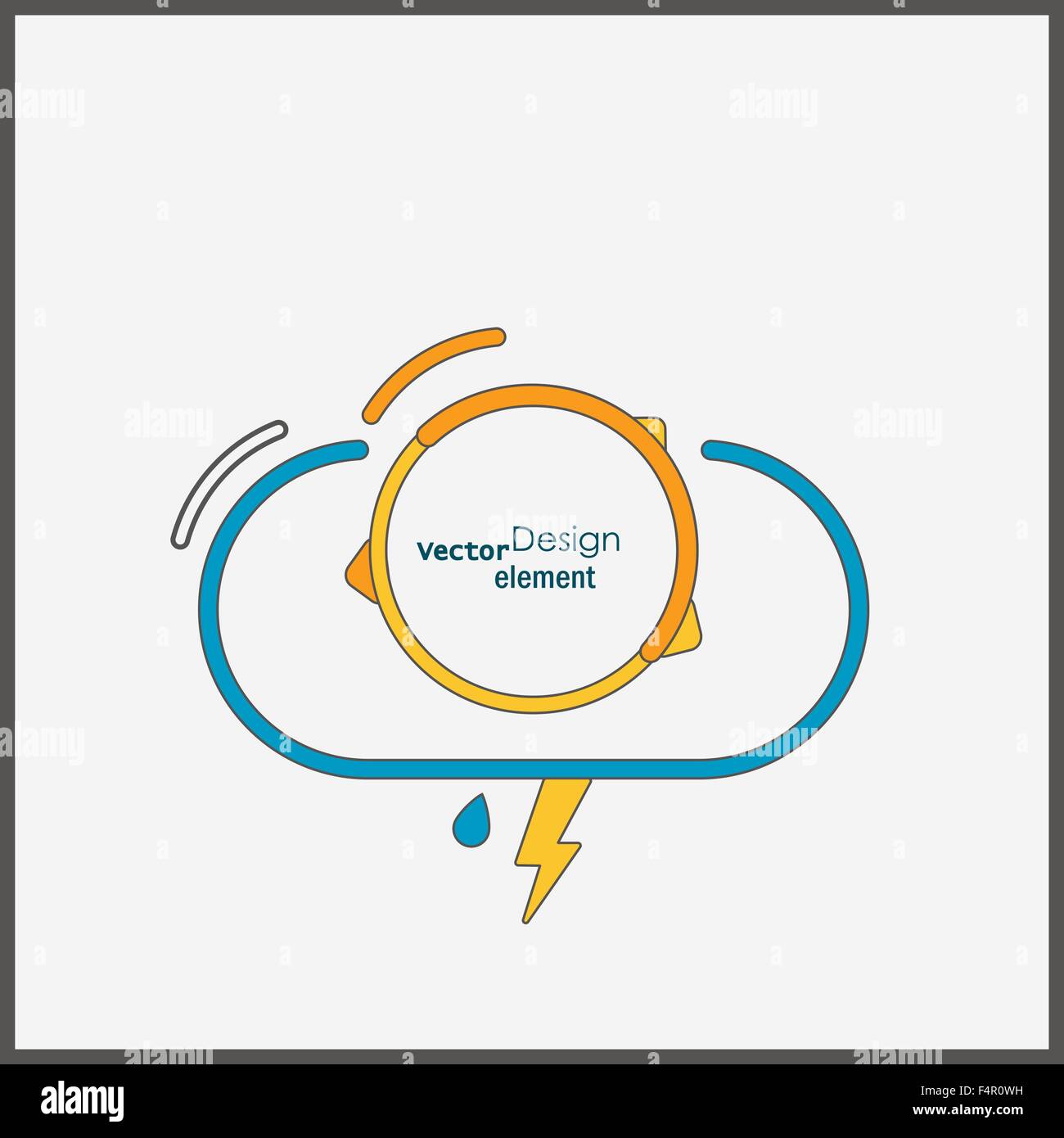 Signs of the weather, sun, clouds, lightning, rain Stock Vector Image ...