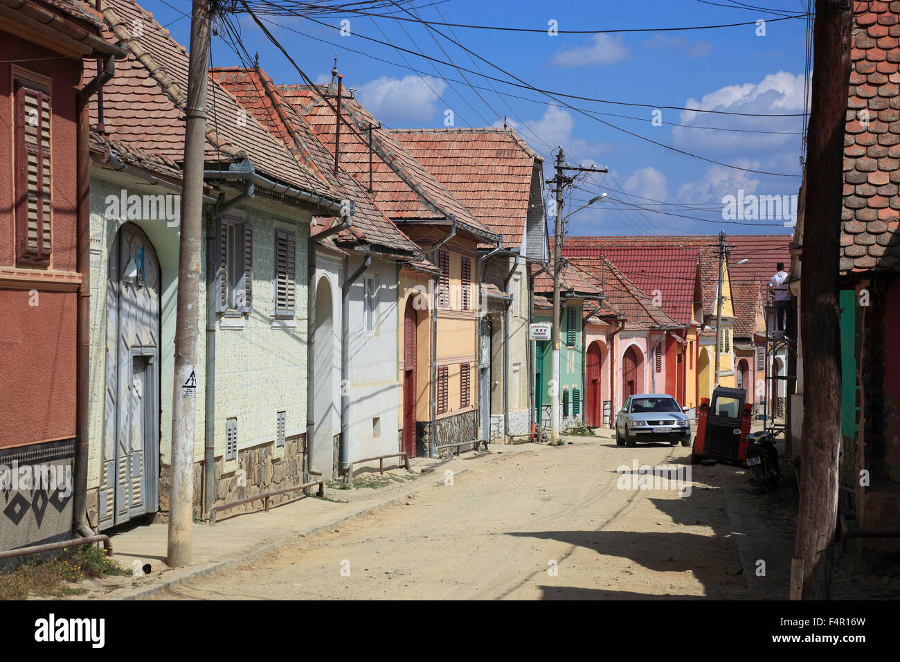 Typical Transylvanian village structure, here in Rasinari, Transylvania ...