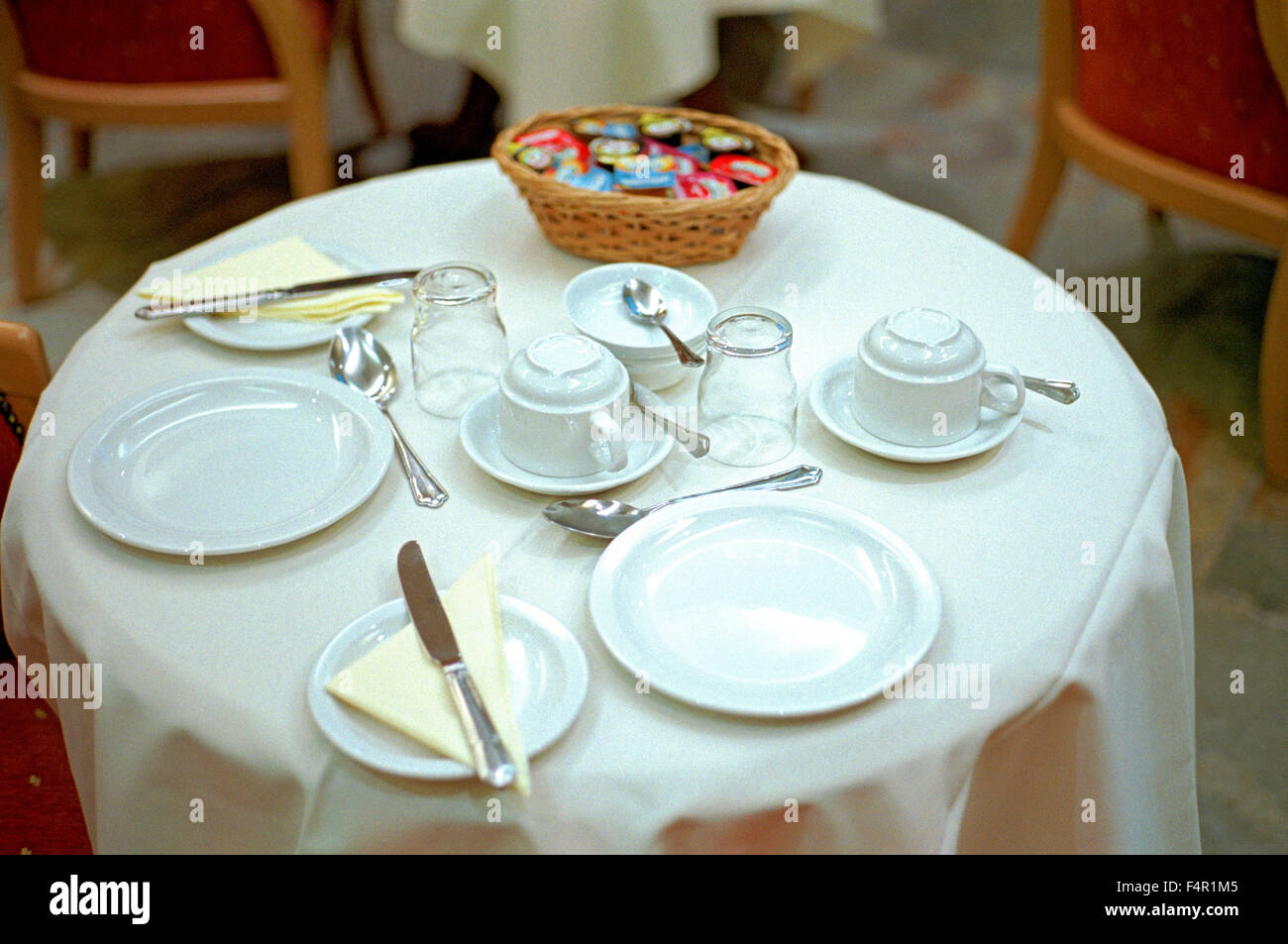 Hotel, Settled Table For Breakfast Stock Photo - Alamy