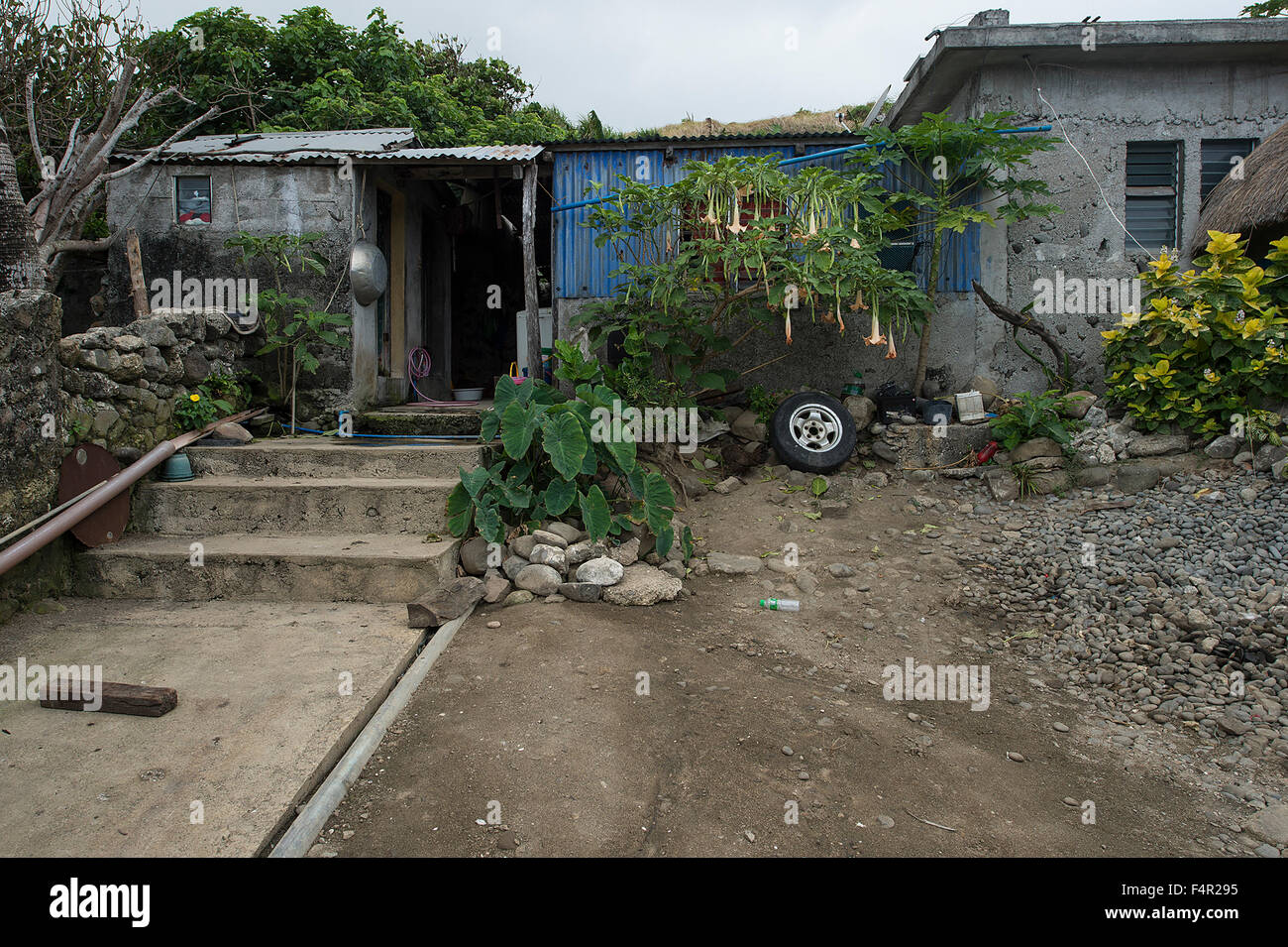 Batanes, Philippines, March 28,2015: A colonial style an Ivatan ethnic ...