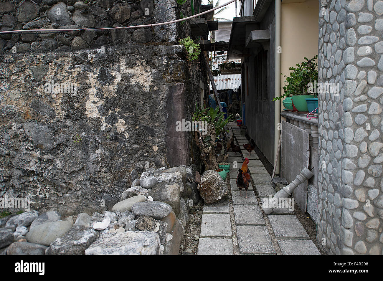 Batanes, Philippines, March 27,2015: A colonial style an Ivatan ethnic ...