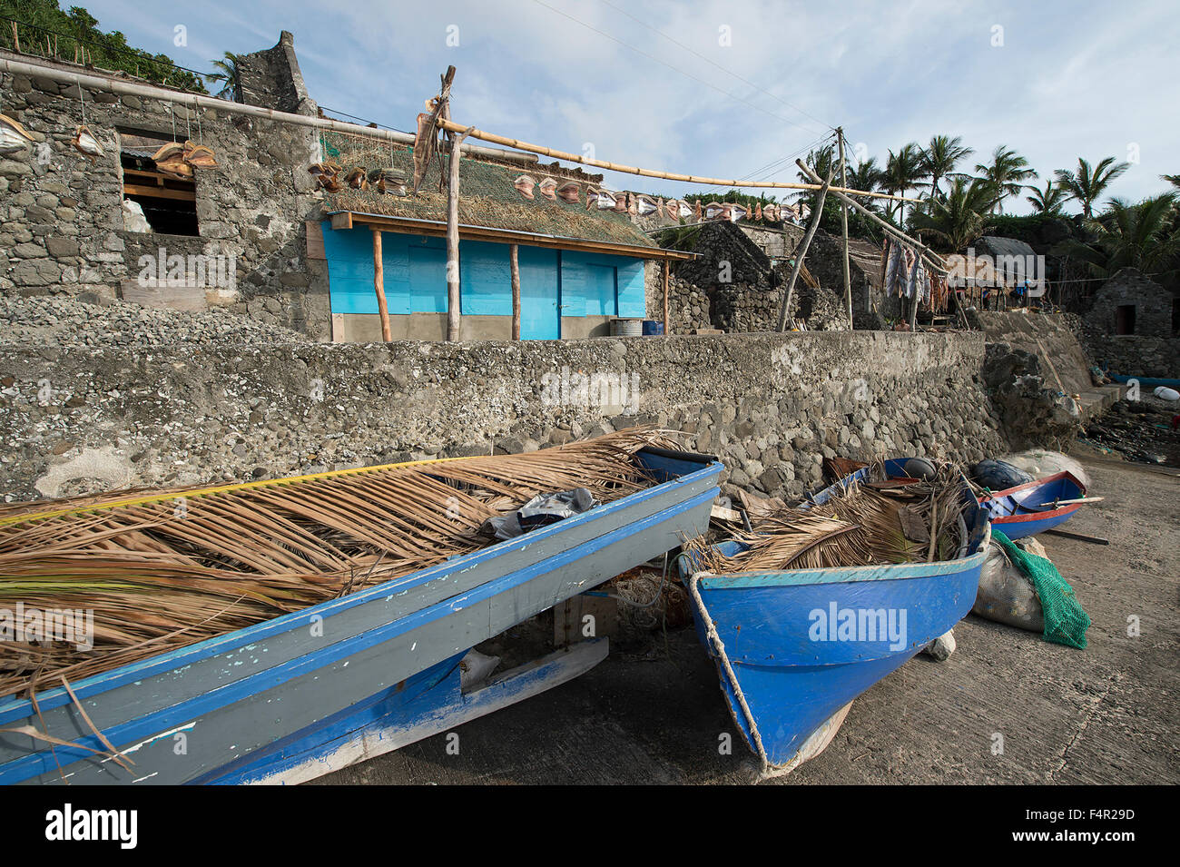 Batanes, Philippines, March 28,2015: A colonial style an Ivatan ethnic ...