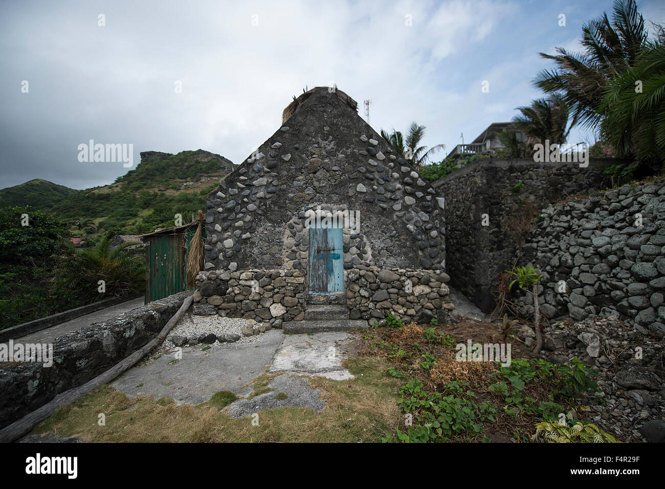 Batanes, Philippines, March 28,2015: A colonial style an Ivatan ethnic ...