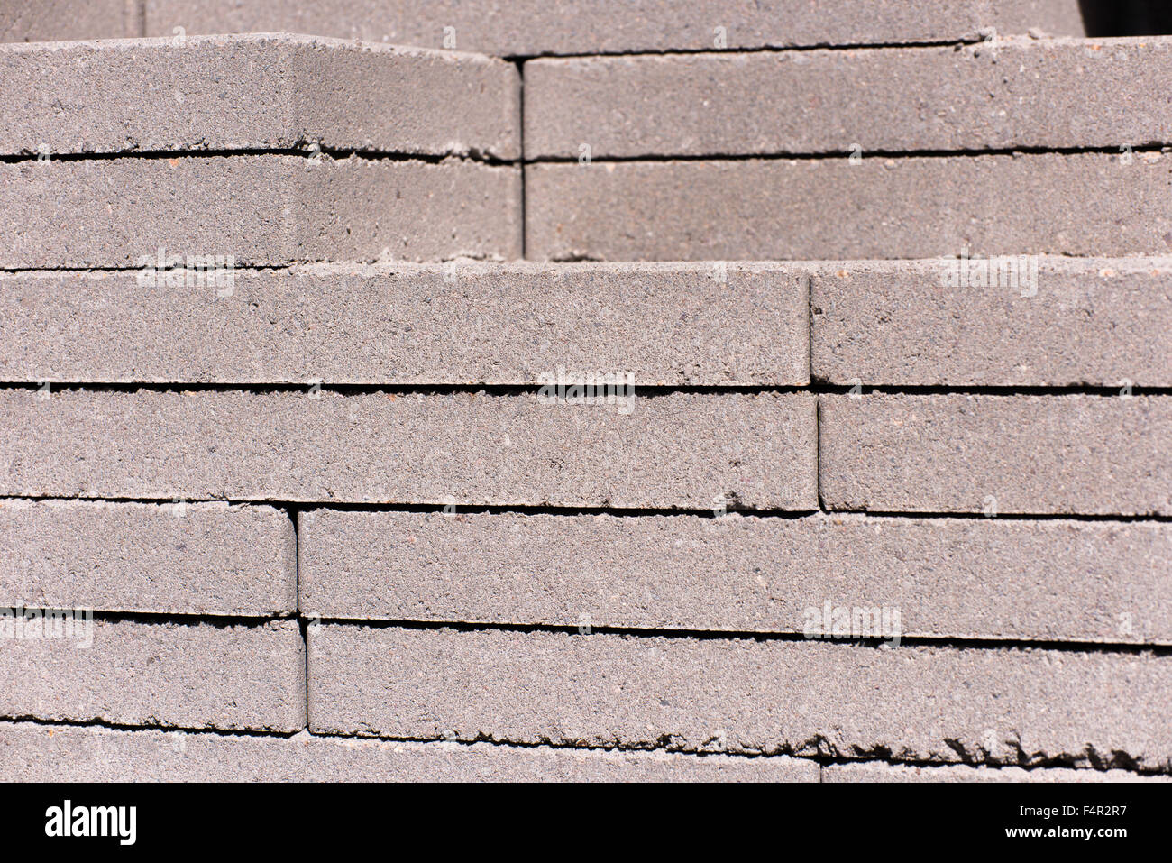 outdoor building materials - stacked concrete masonry pavers Stock ...