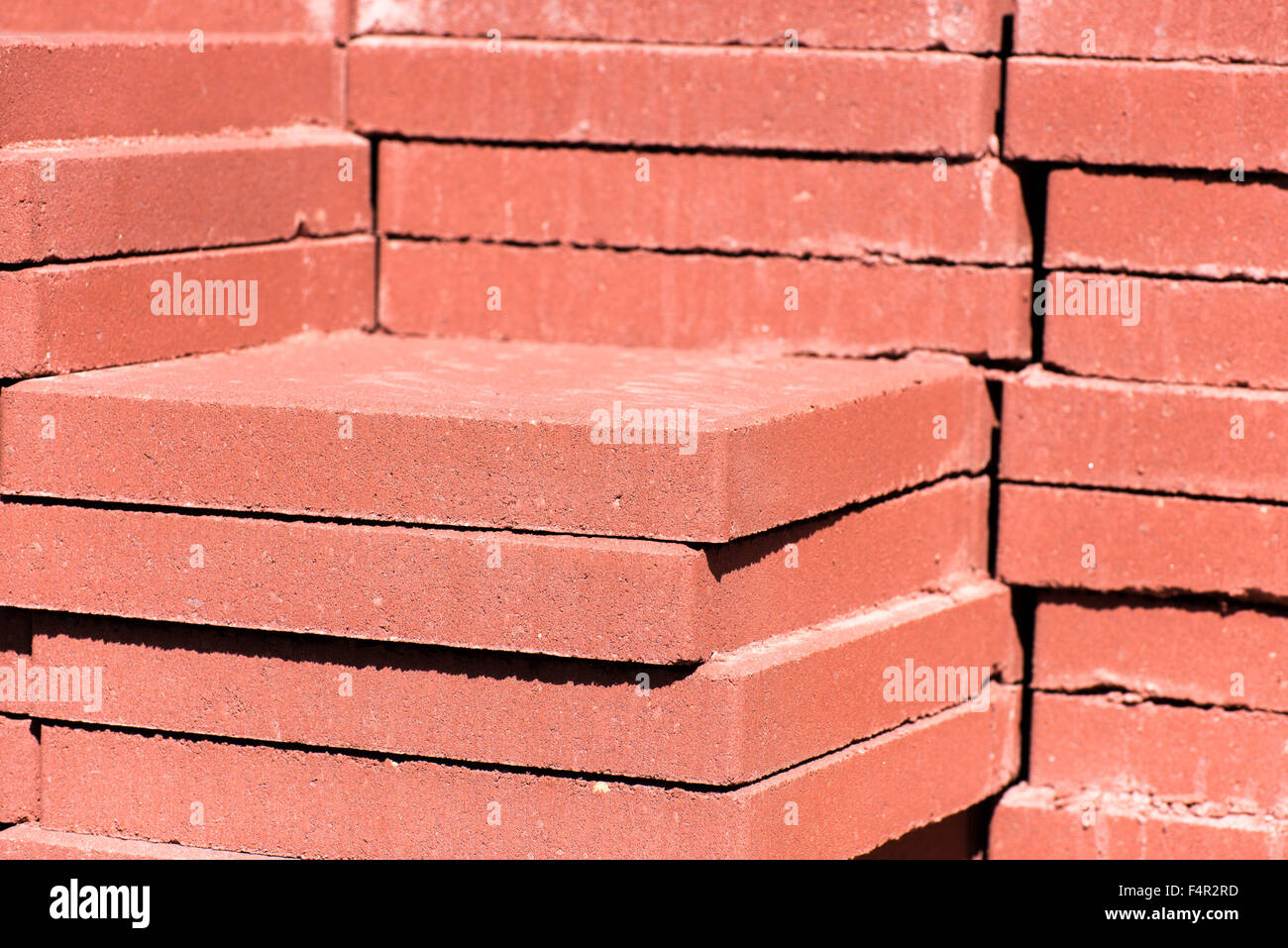 outdoor building materials - stacked concrete masonry pavers Stock ...