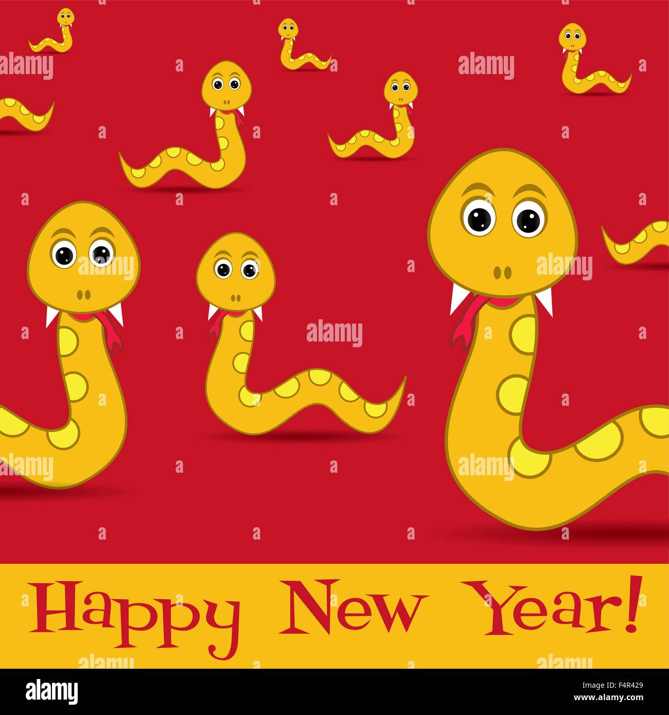 Year of the Snake Chinese New Year card in vector format Stock Vector ...