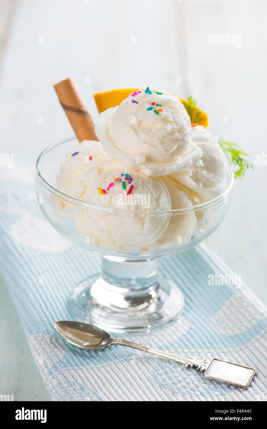 vanilla ice cream with background Stock Photo - Alamy