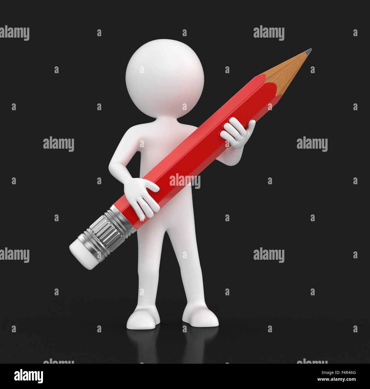 Man with pencil. Image with clipping path Stock Photo - Alamy