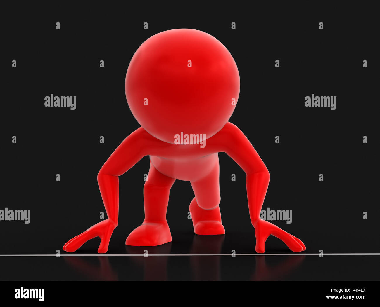 Man on start. Image with clipping path Stock Photo - Alamy