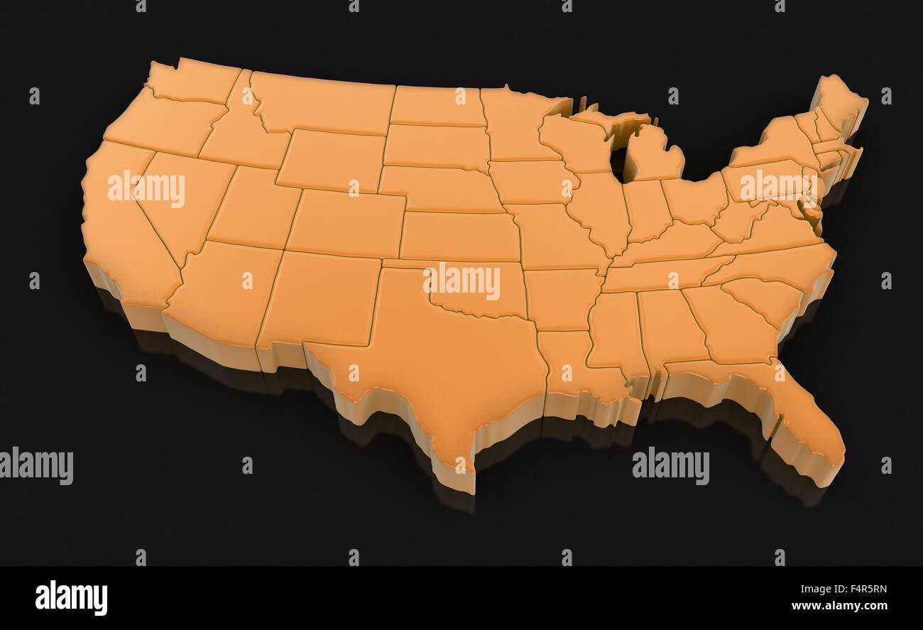 Map of USA. Image with clipping path Stock Photo - Alamy