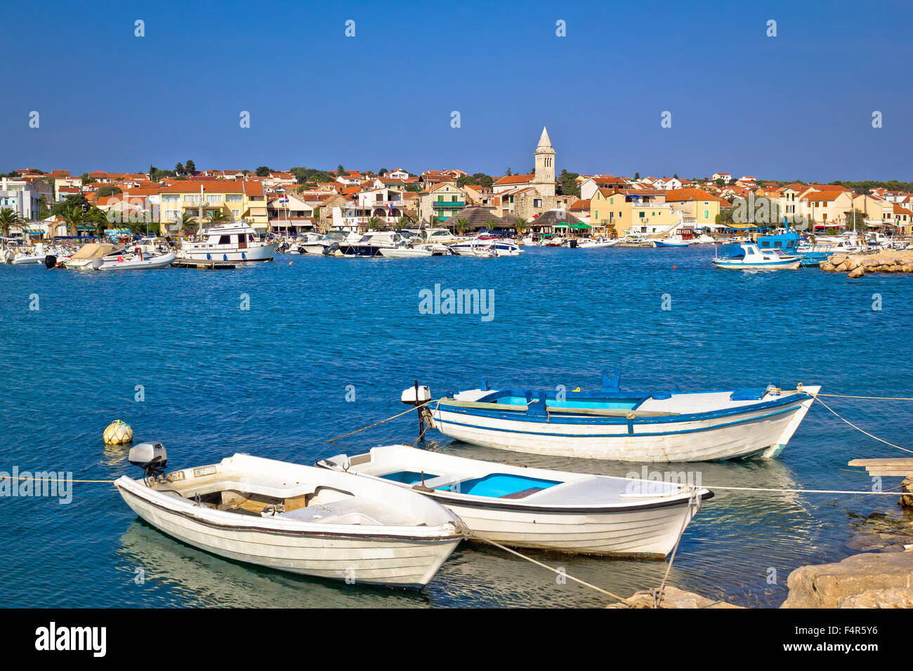 Idyllic fishermen village of Pakostane in Dalmatia, Croatia Stock Photo ...