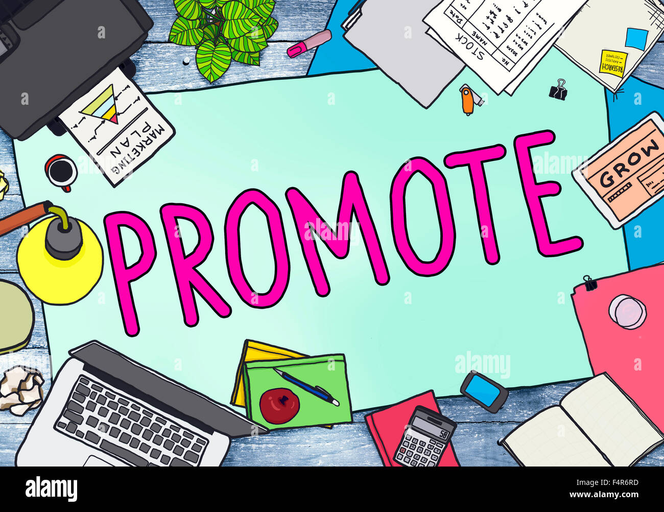 Promote Marketing Plan Commercial Promotion Concept Stock Photo - Alamy
