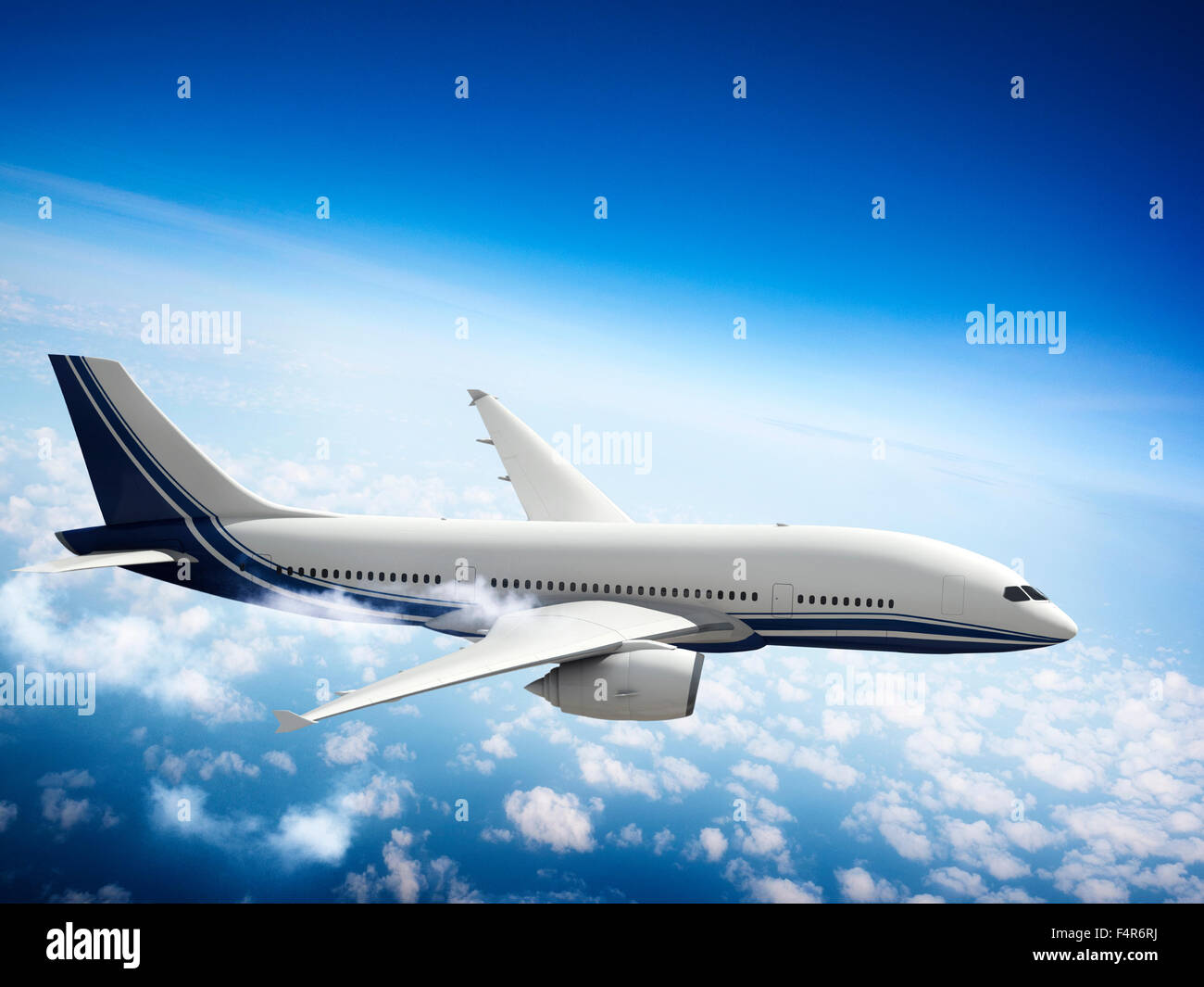 Airplane Skyline Horizon Flight Cloud Concept Stock Photo - Alamy