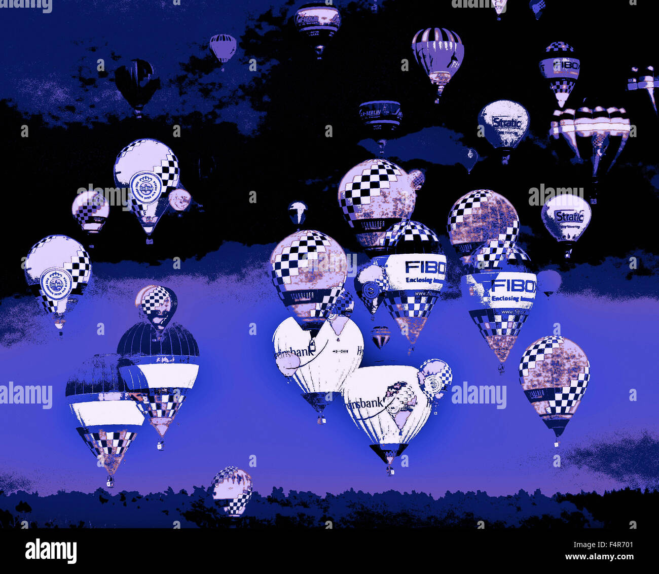 concepts, balloons, hot air balloon blue, abstract Stock Photo - Alamy