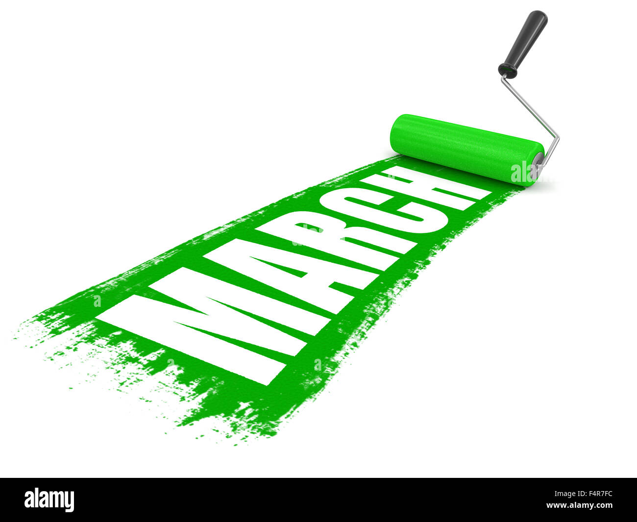 Paint roller with march (clipping path included Stock Photo - Alamy