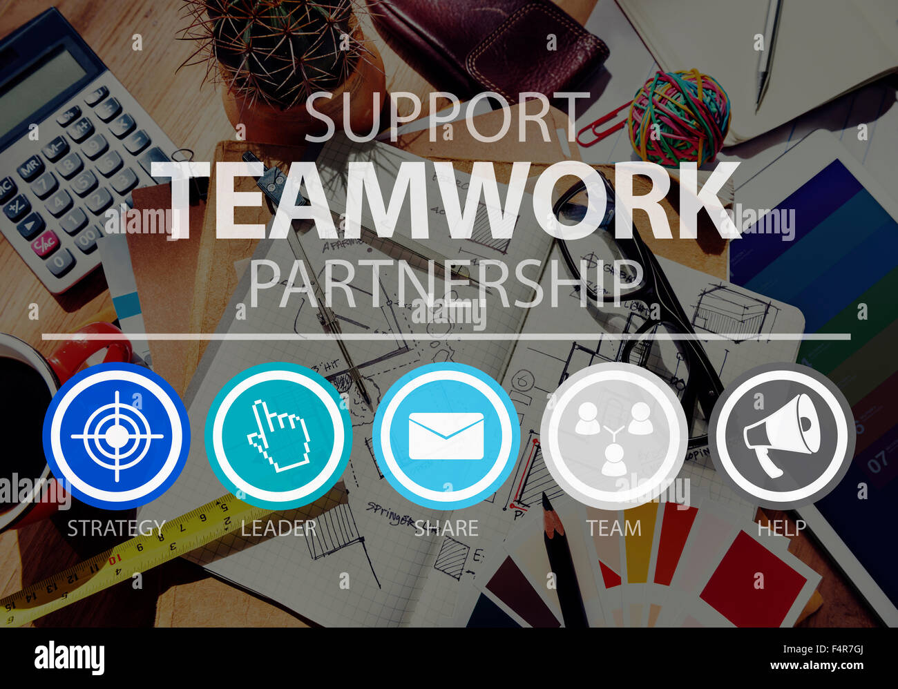 Teamwork Support Partnership Collaboration Unity Concept Stock Photo ...