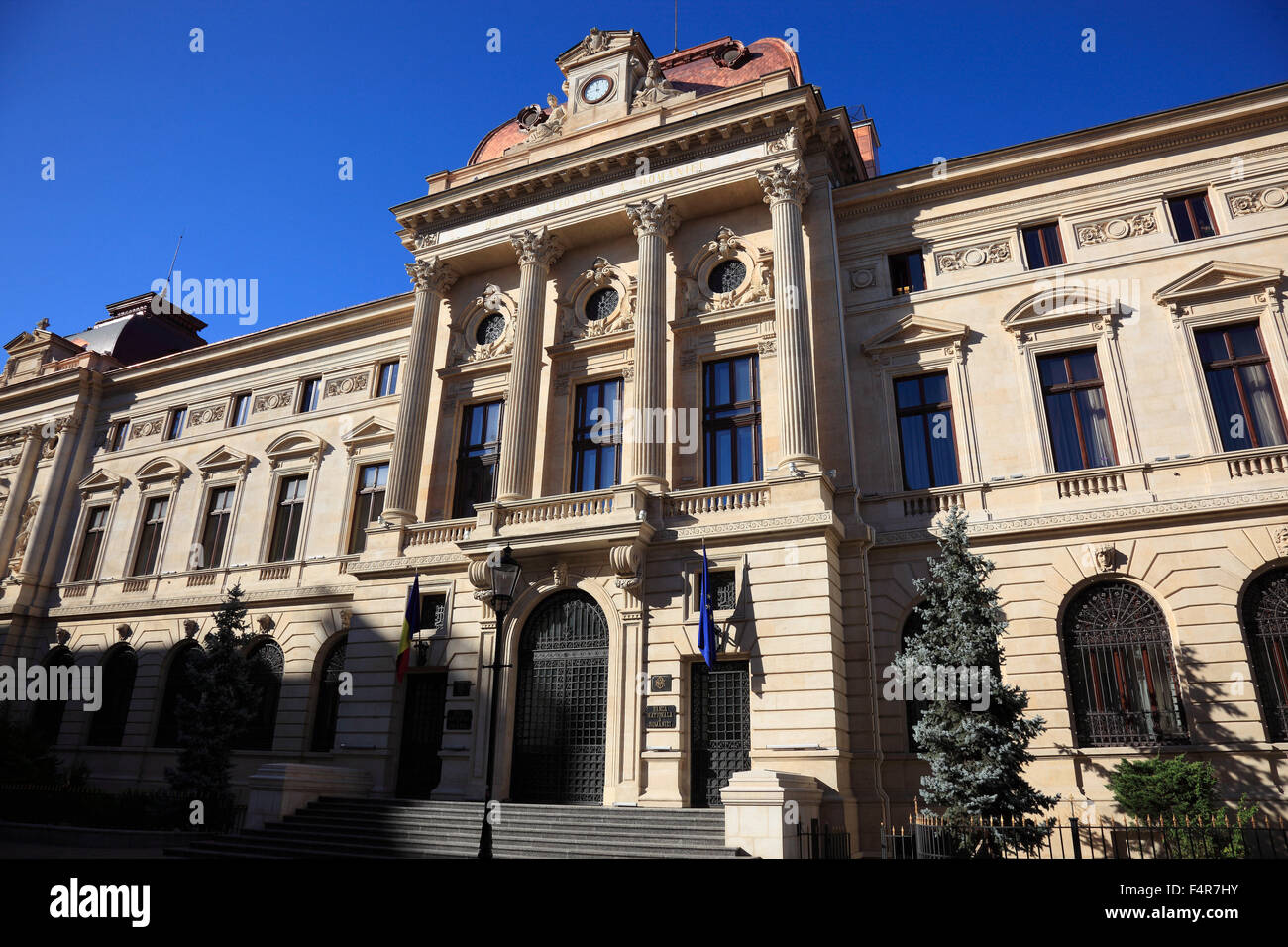 Front facade of the building of the National Bank of Romania, Bucharest ...
