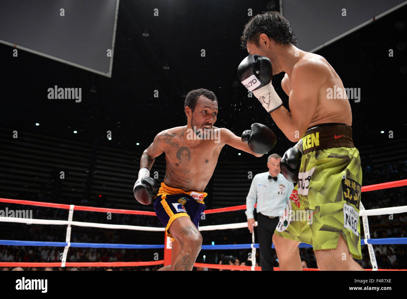 Tokyo, Japan. 22nd Sep, 2015. (L-R) Anselmo Moreno (PAN), Shinsuke ...