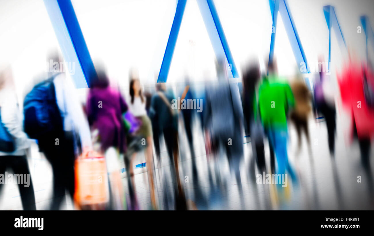 Commuter People Rush Hour Terminal Travel Concept Stock Photo - Alamy
