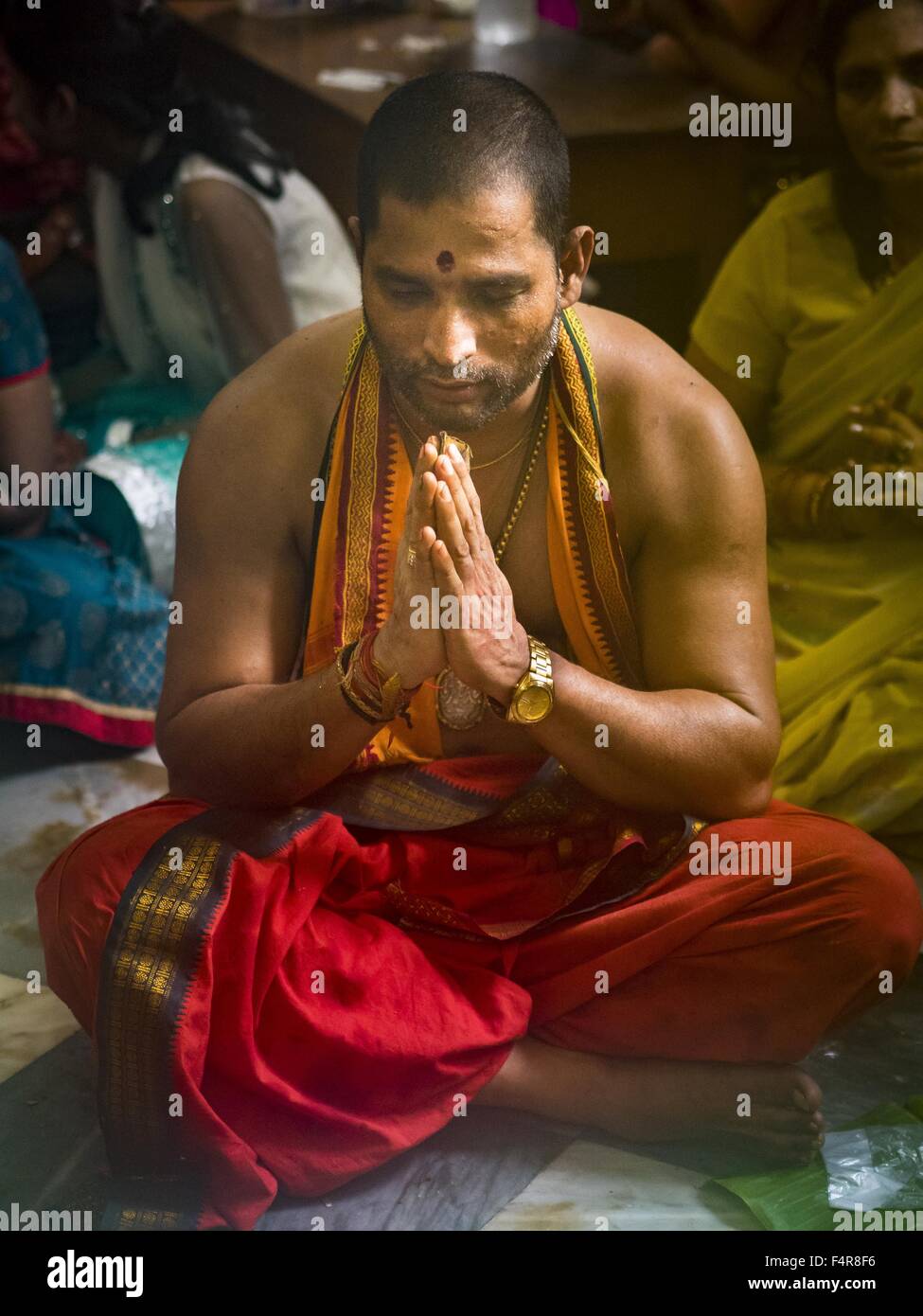 Yangon, Yangon Division, Myanmar. 21st Oct, 2015. A Hindu priest at the ...