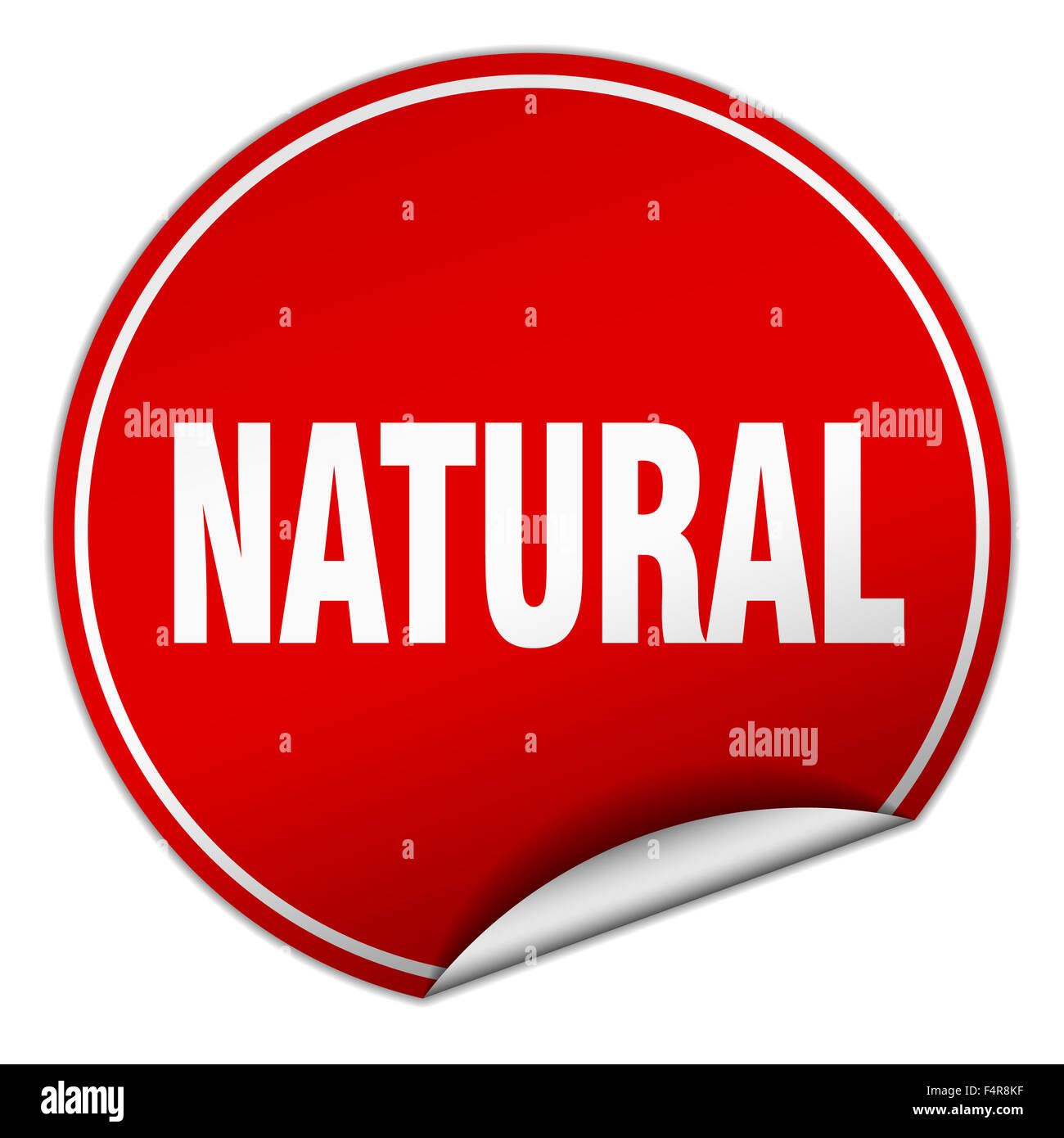 natural round red sticker isolated on white Stock Photo - Alamy