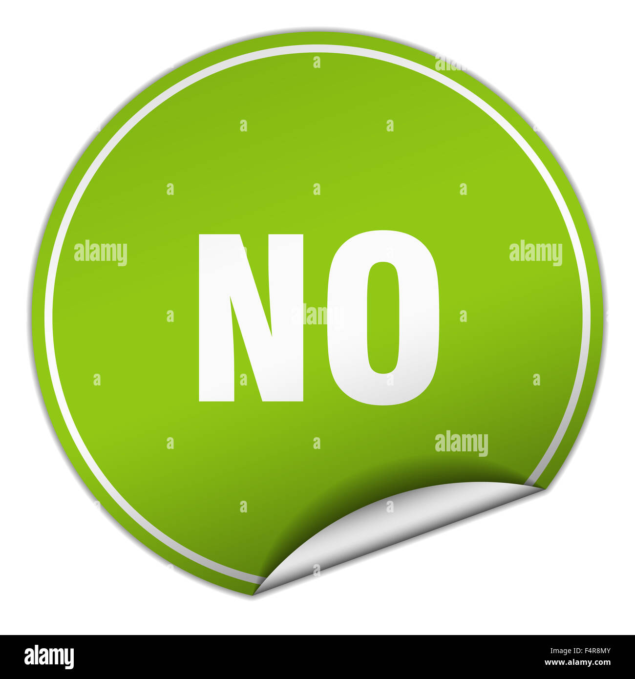 no round green sticker isolated on white Stock Photo - Alamy