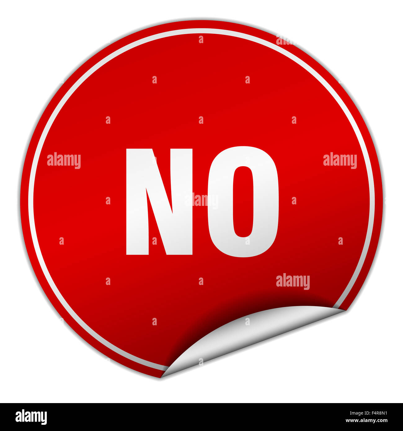 no round red sticker isolated on white Stock Photo - Alamy