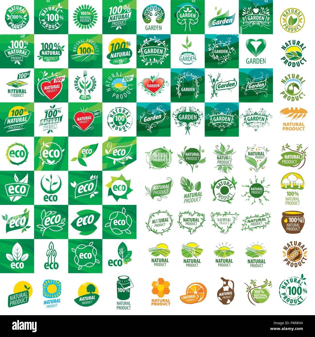 large set of vector logos for natural products Stock Vector Image & Art ...