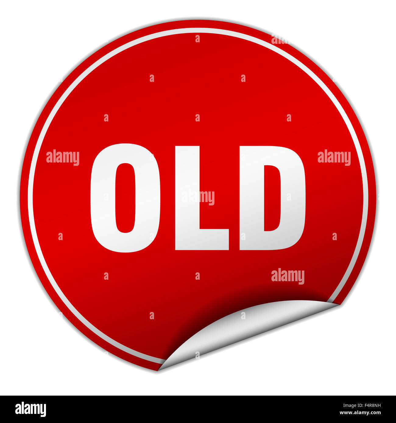 old round red sticker isolated on white Stock Photo - Alamy