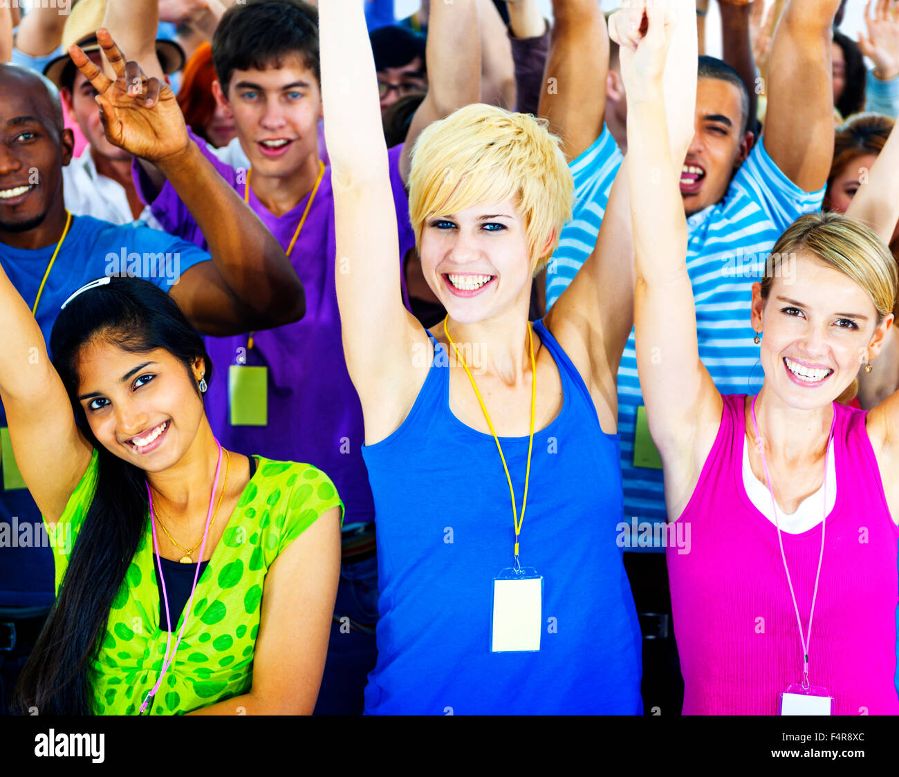 Crowd Learning Celebrating Casual Diverse Ethnic Concept Stock Photo ...