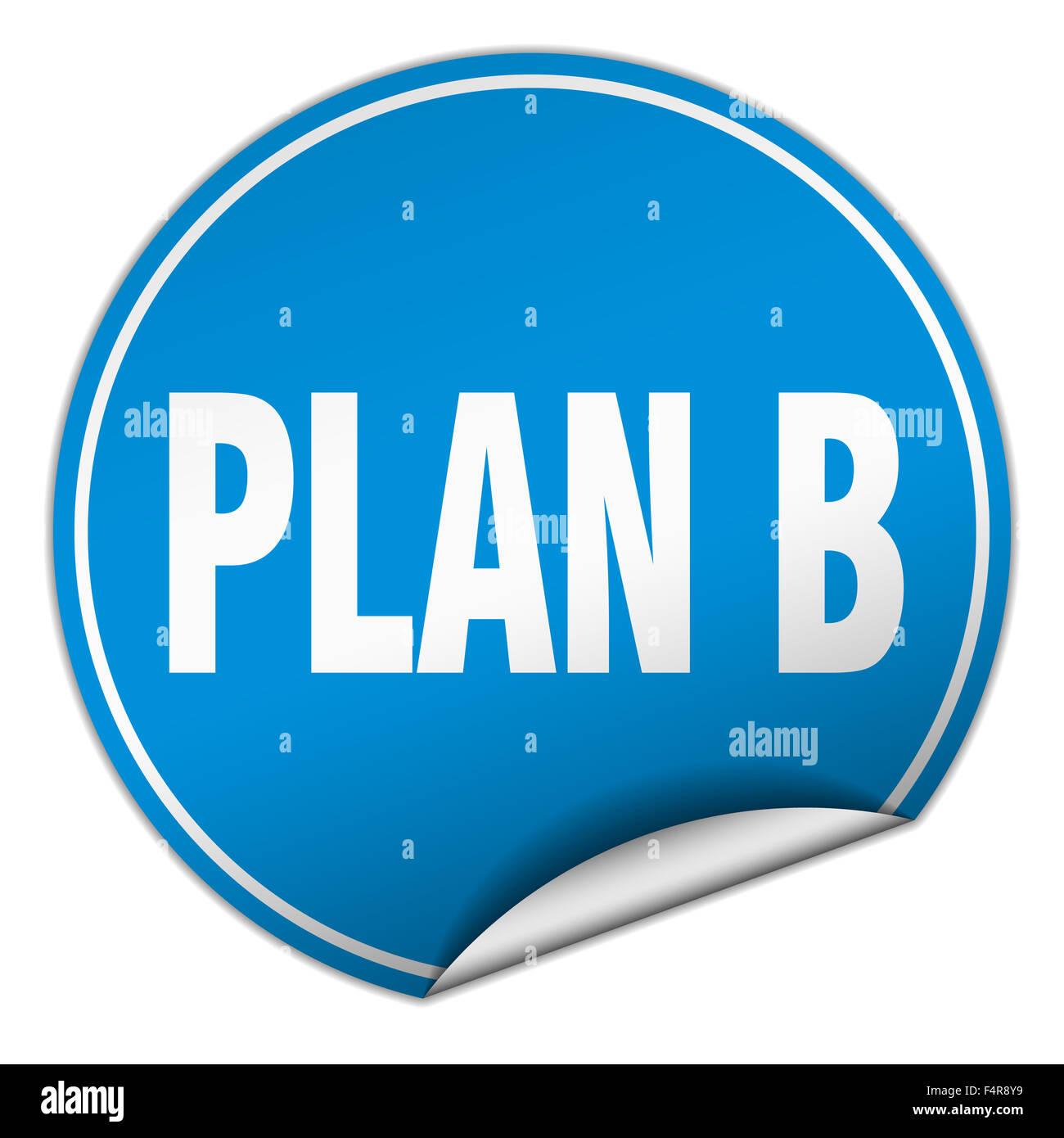 plan b round blue sticker isolated on white Stock Photo - Alamy