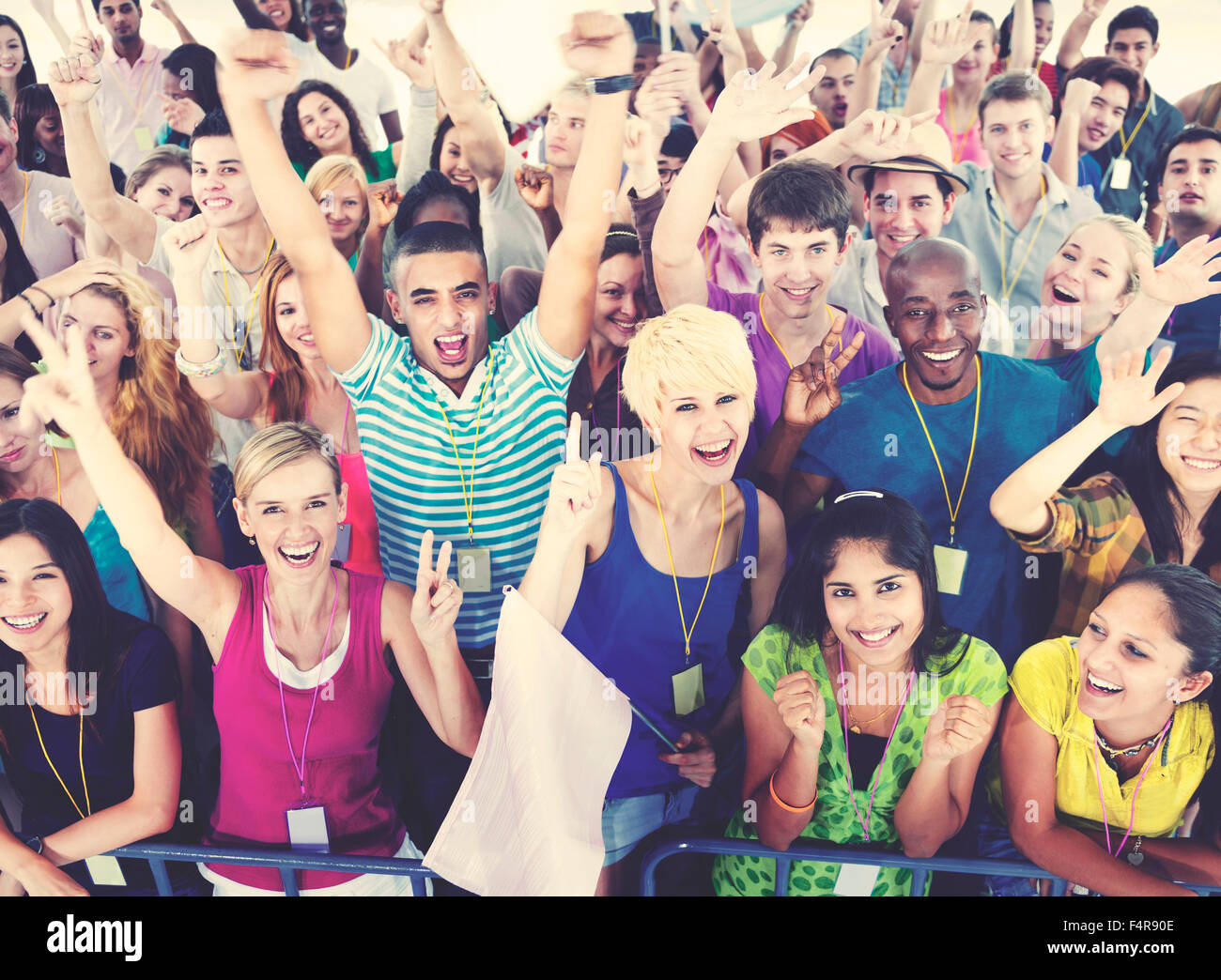 People Smiling Happiness Celebration Concert Event Excitement Concept ...