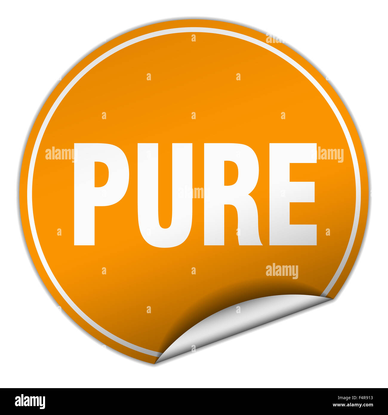 pure round orange sticker isolated on white Stock Photo - Alamy