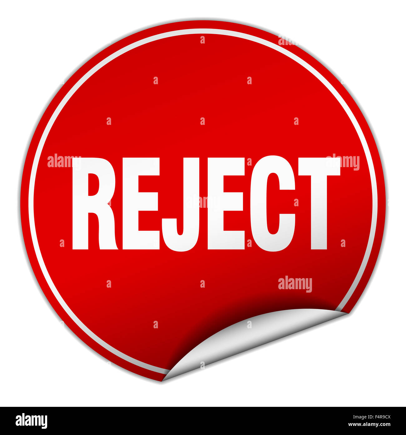 reject round red sticker isolated on white Stock Photo - Alamy