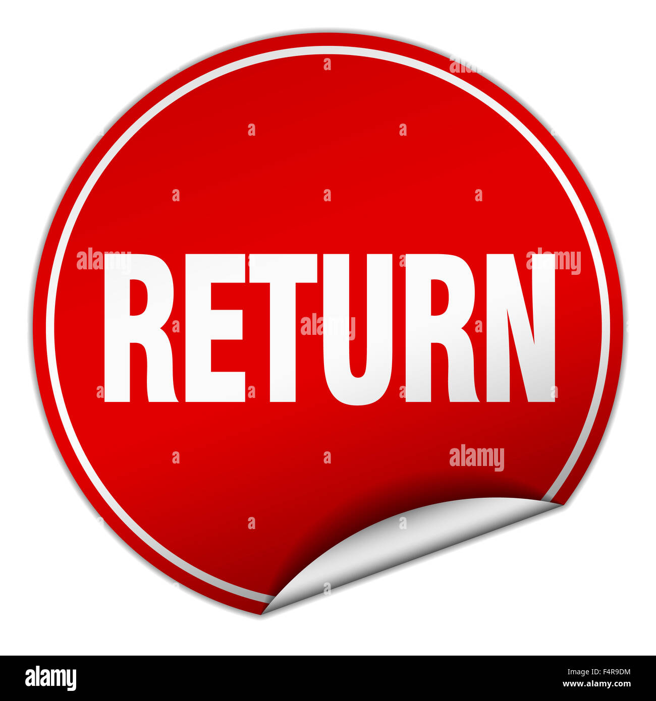 return round red sticker isolated on white Stock Photo - Alamy
