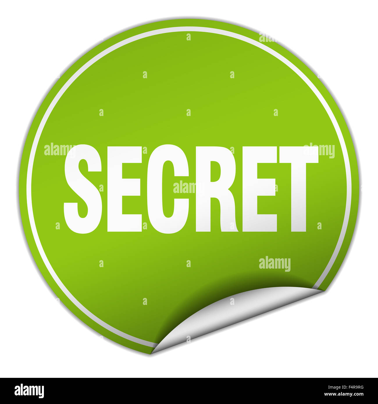 secret round green sticker isolated on white Stock Photo - Alamy