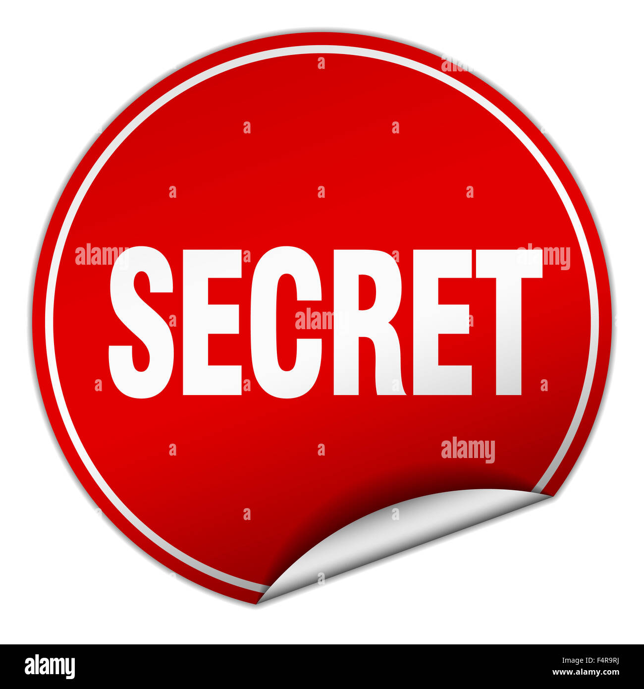 secret round red sticker isolated on white Stock Photo - Alamy