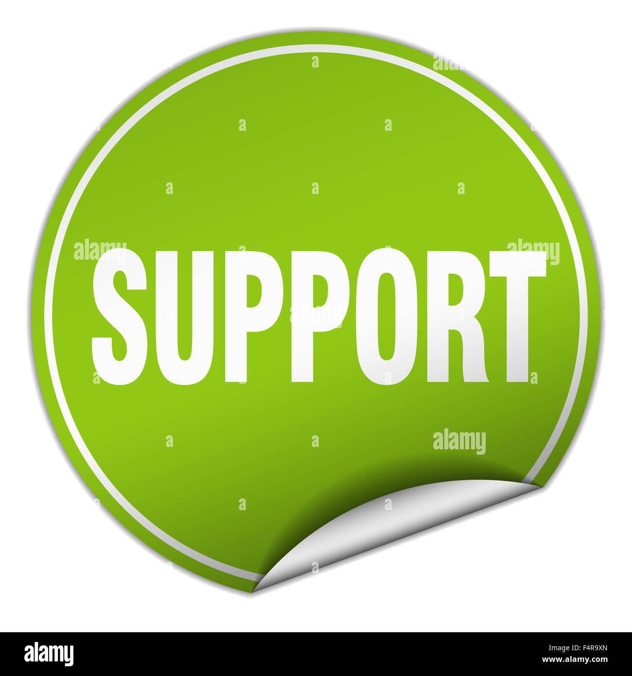 support round green sticker isolated on white Stock Photo - Alamy