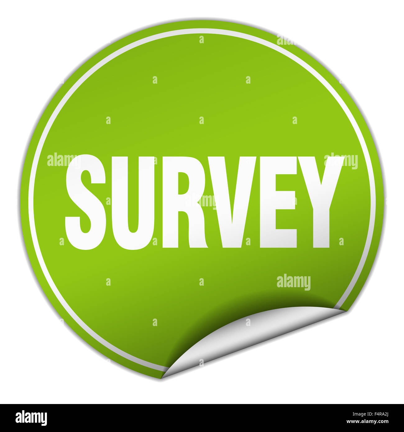 Survey round green sticker hi-res stock photography and images - Alamy