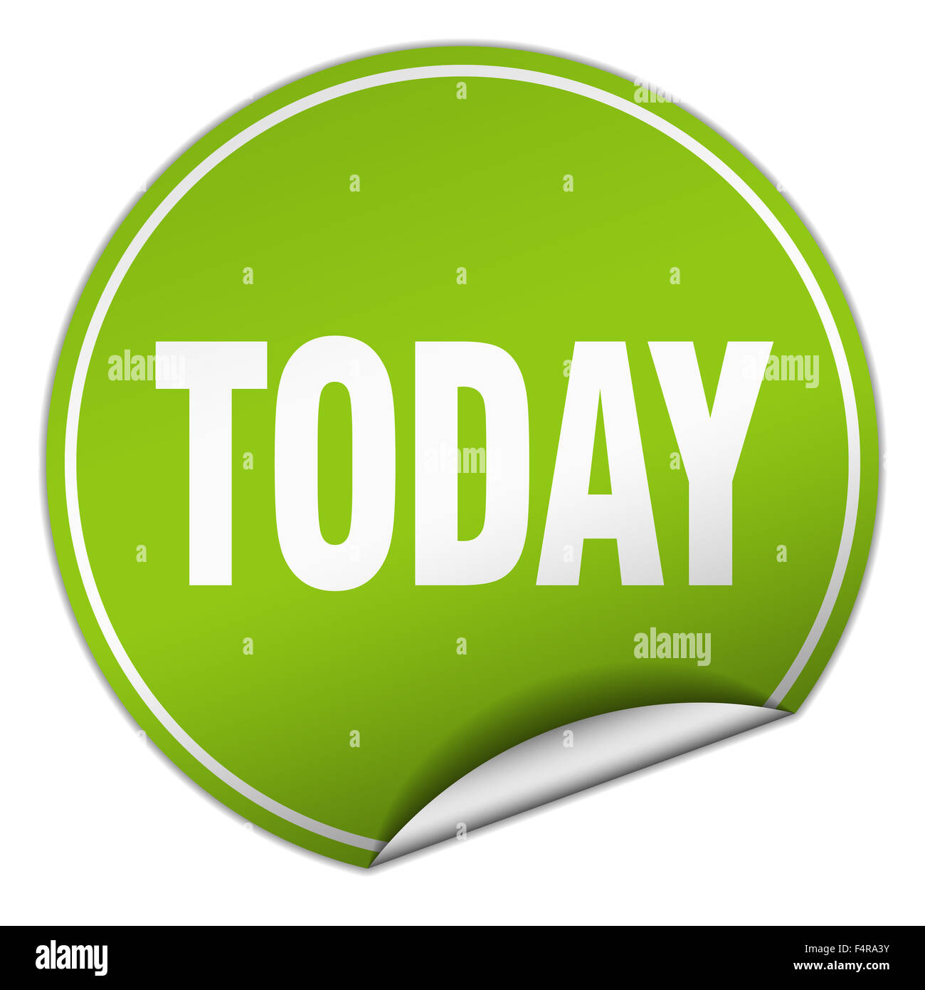 today round green sticker isolated on white Stock Photo - Alamy