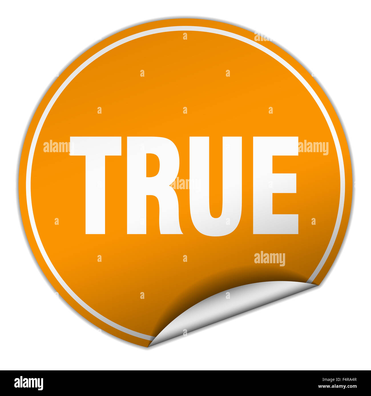 true round orange sticker isolated on white Stock Photo - Alamy