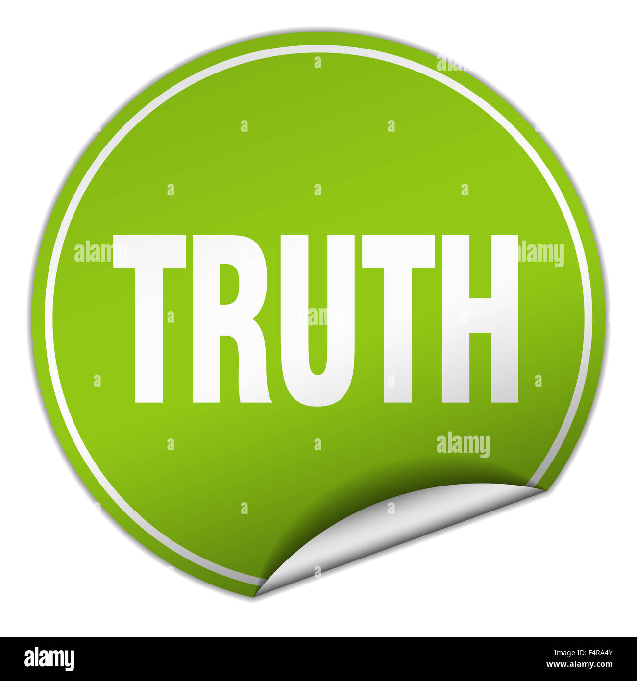 truth round green sticker isolated on white Stock Photo - Alamy