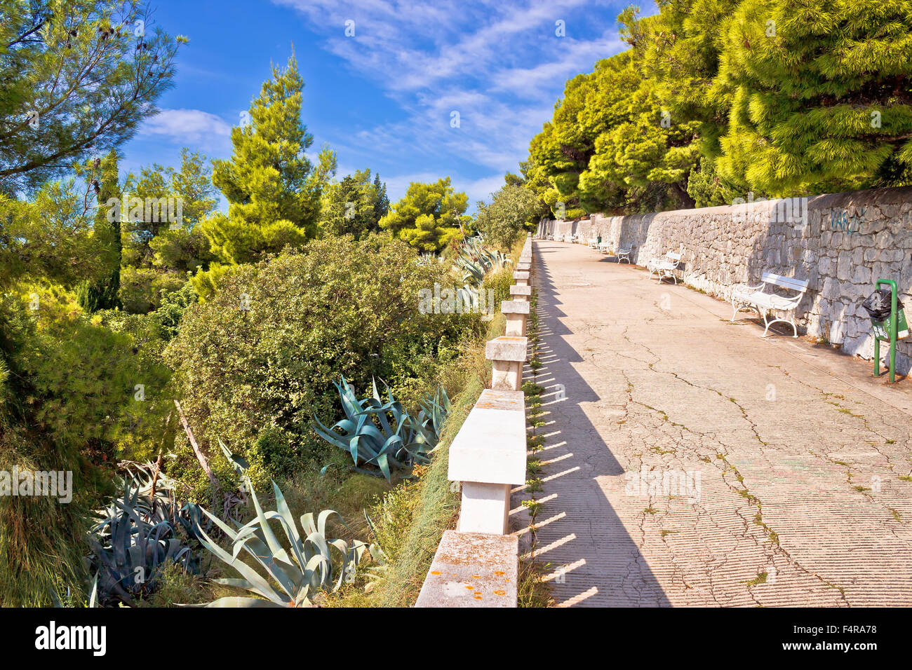 Marjan hill above Split mediterranean walkway view, Dalmatia, Croatia ...