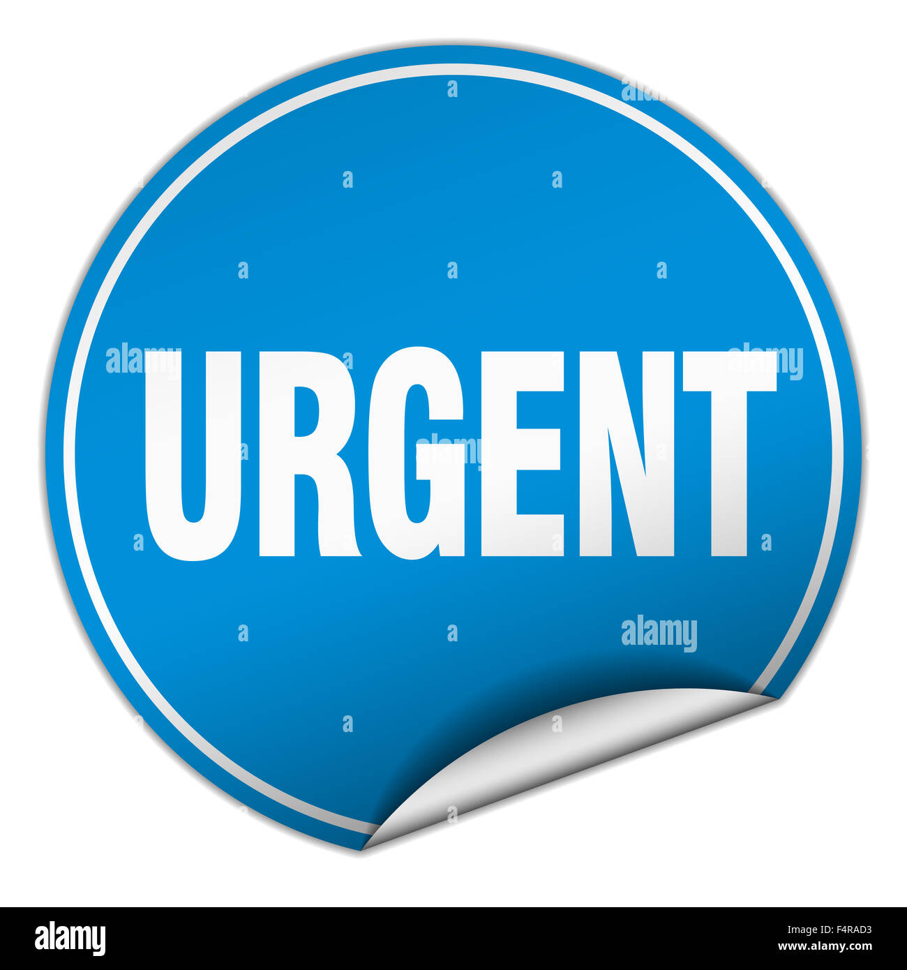 urgent round blue sticker isolated on white Stock Photo - Alamy