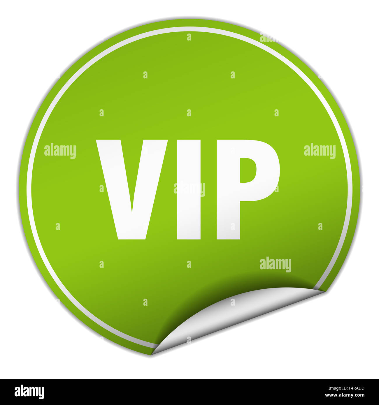 vip round green sticker isolated on white Stock Photo - Alamy