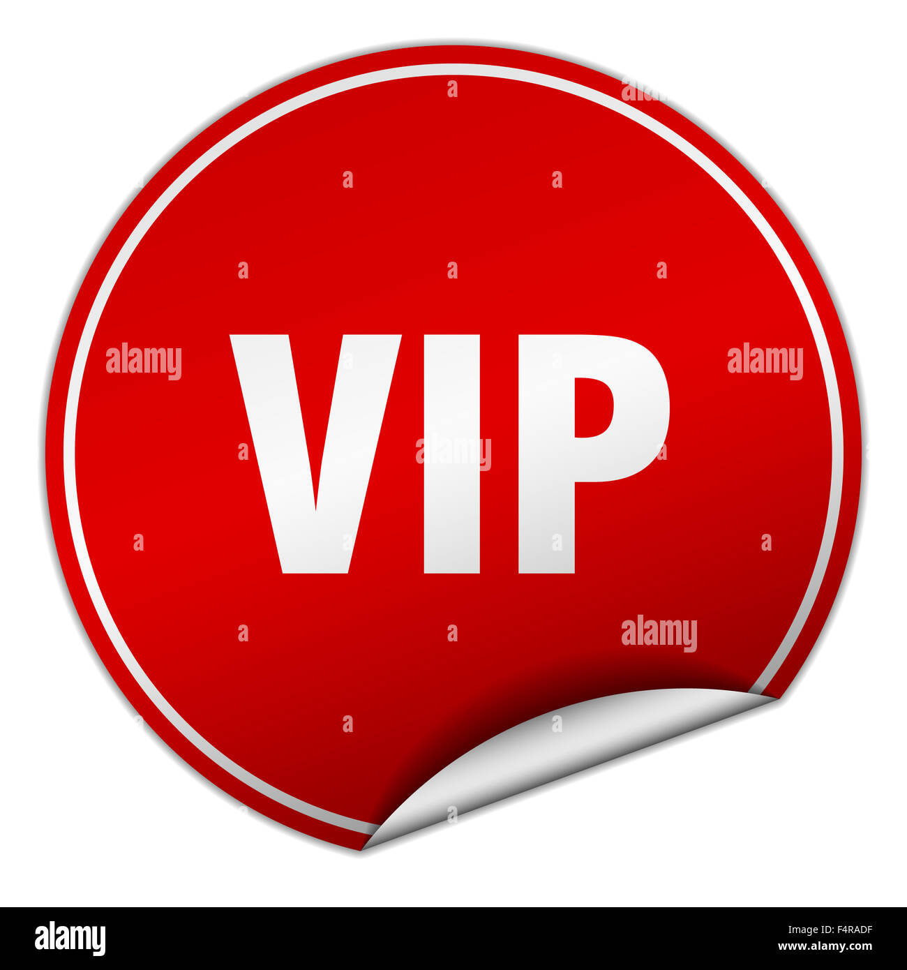 vip round red sticker isolated on white Stock Photo - Alamy